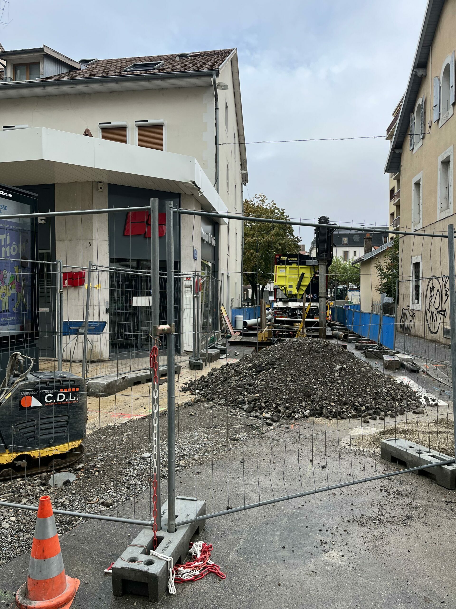 Travaux rue du Commerce - Le Tram Piétonnisation - Annemasse